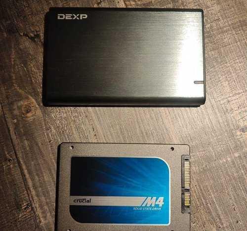 2.5" SSD Crucial m4 256 gb   Внешний бокс dexp HD3