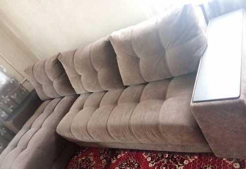 Угловой диван boss 2.0 XL велюр Alkantara мокко
