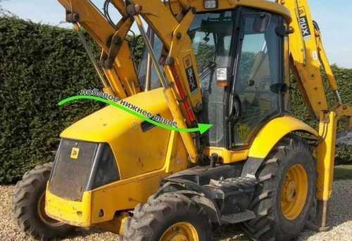 Стекло лобовое нижнее левое на JCB 3cx-4cх 2003