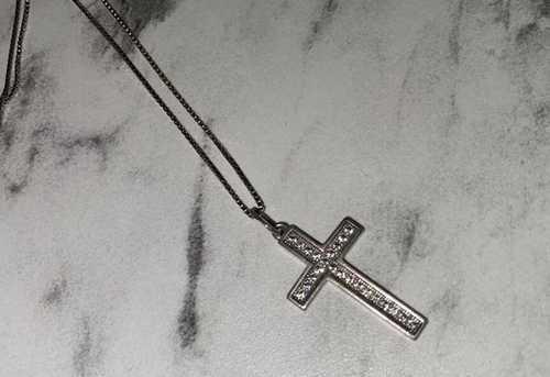 Крест с цепочкой серебро sokolov