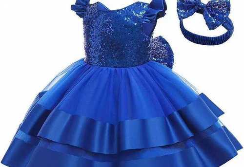 Праздничное блестящее платье для девочки 104-122