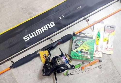 Спиннинг в сборе shimano catana 2.1м