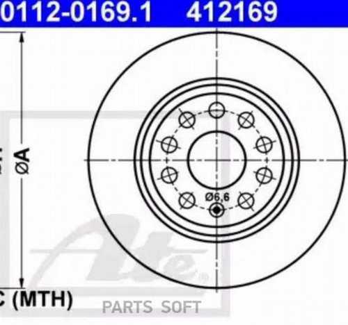 Тормозной диск Volkswagen Passat 24011201691 ATE