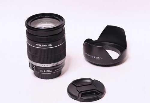Объектив Canon EF-S 18-200 f3.5-5.6 IS + бленда