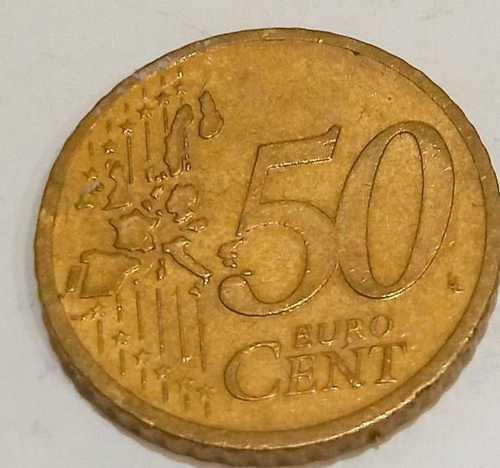 Монета 50 cent euro 2002