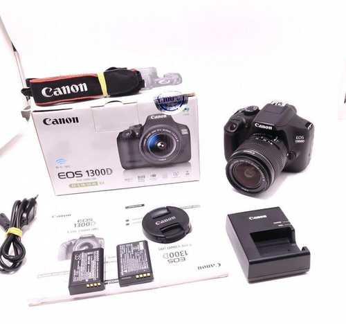 Фотоаппарат Canon 1300d (пробег 5500) kit+ акб