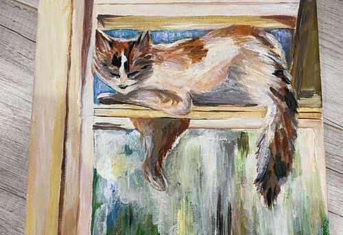 Картина "Котик на окне"