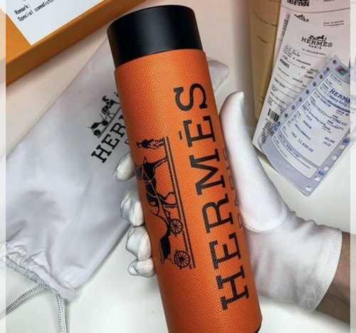 Крутой брендовый термос с дисплеем hermes