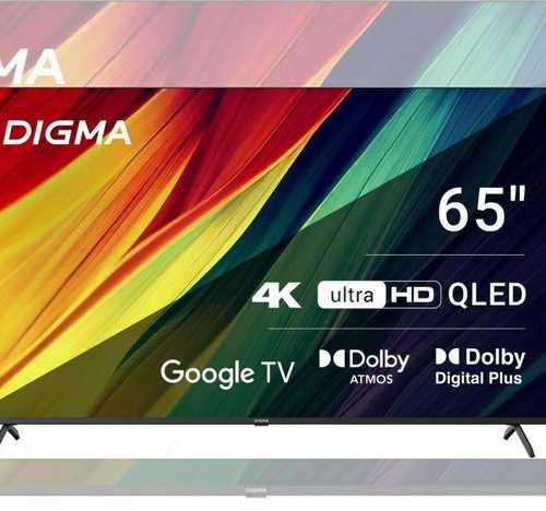 Телевизор qled Digma DM-LED65UQB31, SMART TV, черный