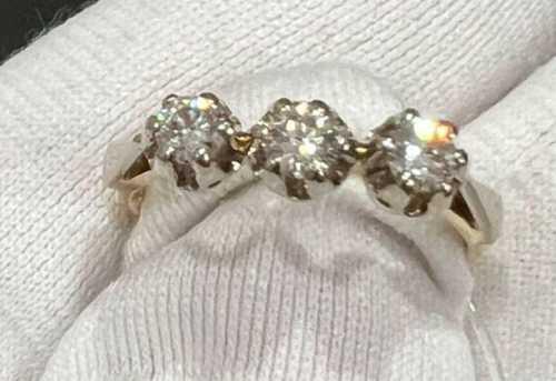 Советское Золотое кольцо 750 с якут бриллиант
