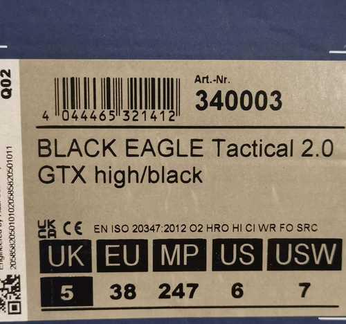 Haix Black Eagle Tactical 2.0 GTX High/black