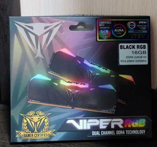 Оперативная память 16 gb ddr4 Patriot viper black