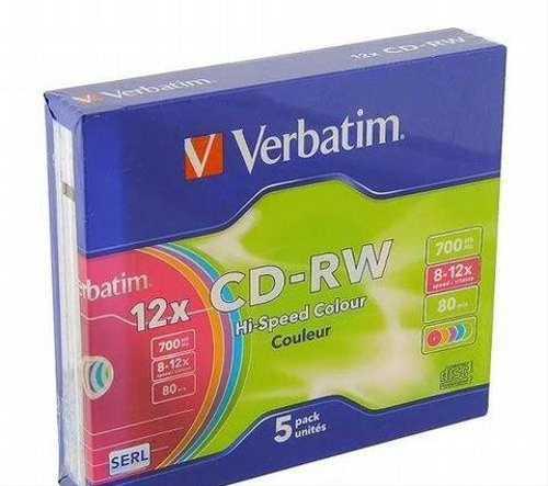 Диск CD-RW Verbatim 700Mb 8х-10x DataLife+ Slim Co