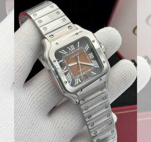 Часы Cartier Santos Brown Steel