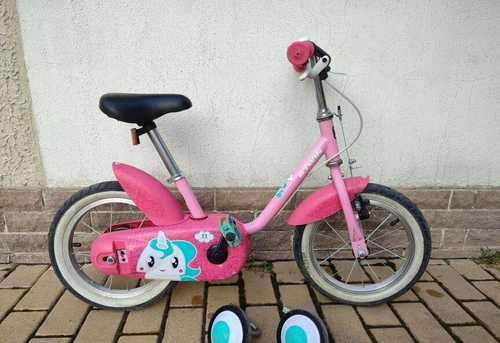 Велосипед четырёхколёсный для девочки