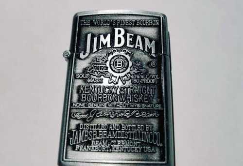 Зажигалка газовая подарочная" Jim Beam"/ silver