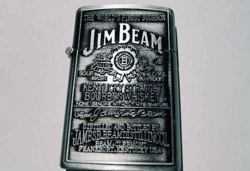 Зажигалка газовая подарочная" Jim Beam"/ silver