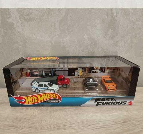 Hot wheels premium diorama fast and furious