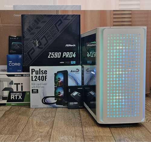 I7-11700,Z590,rtx3060ti,32гб,nvme Samsung