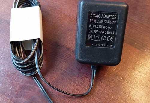 Блок питания AC/DC adaptor 12в 200мА