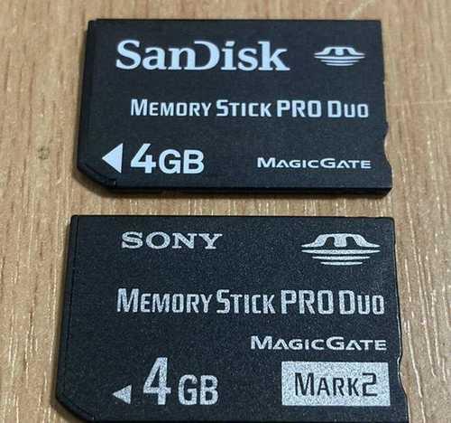 Карта памяти на 4 Gb Memorry Stick Pro Duo