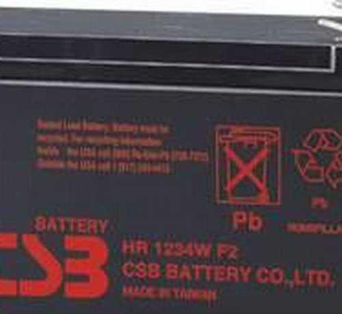 Аккумуляторная батарея csb hr 1234 w f2 12v 9ah