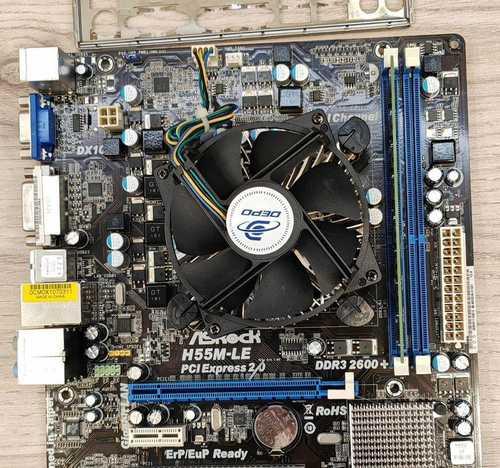 Материнская плата Asrock H55M-LE + Core i5 650 (so