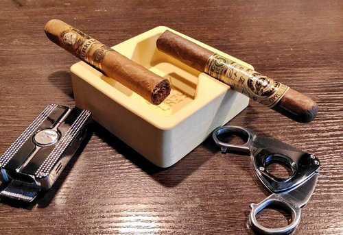 Сигарная пепельница из бетона для 2 сигар