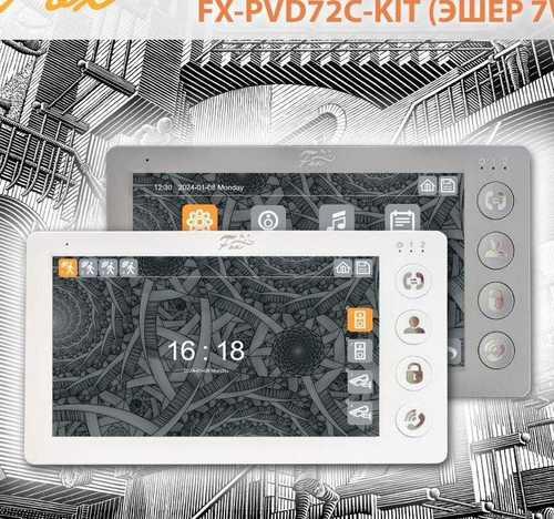 Fox FX-PVD72C (эшер 7A) видеодомофон 7" LCD (1024х