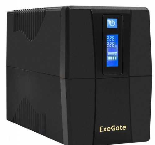 Ибп ExeGate Power SMART ULB-1000.LCD.AVR.2SH 1000VA/550W, LCD, AVR, 2*Schuko, Black