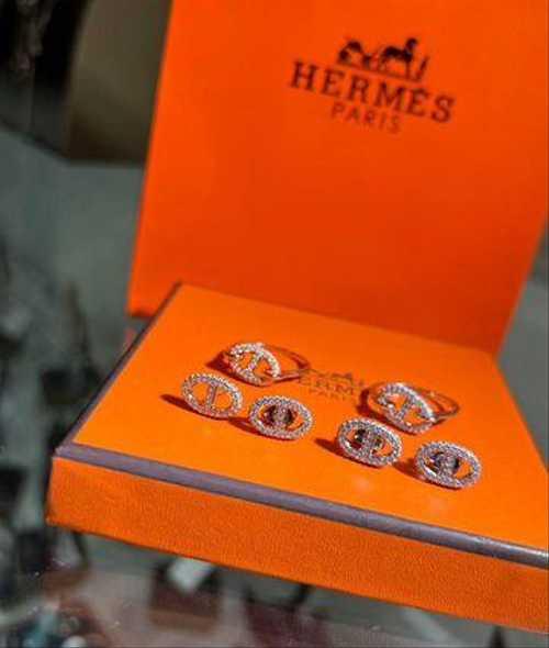 Кольцо Серьги hermes