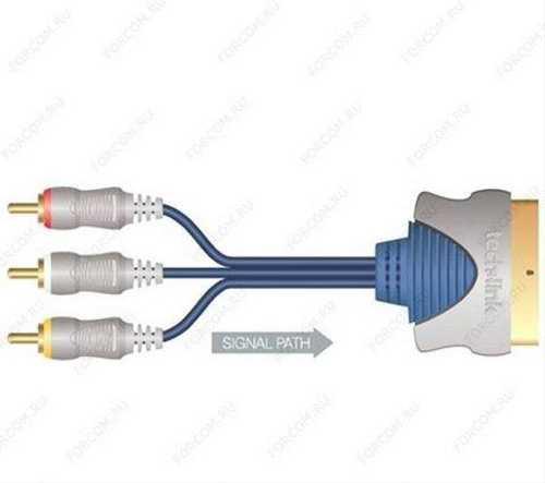 Кабель 3RCA Plug - scart Plug 5.00 м TechLink Wi