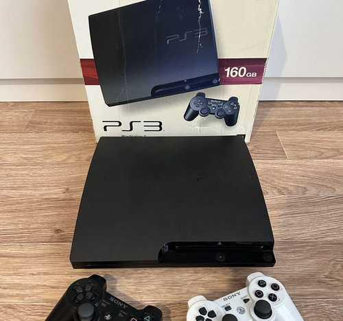 Sony Playstation 3 Slim прошитая  игры 2 джоя
