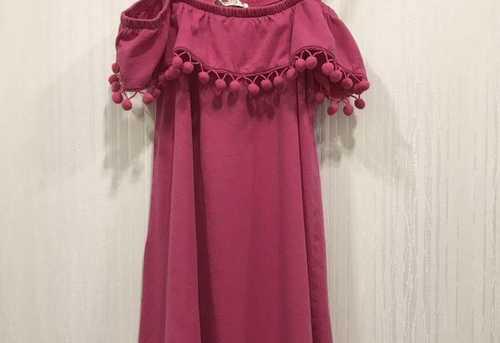 Платье-сарафан розовый 128-134