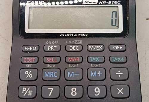 Калькулятор печатающий casio HR-8TEC бухгалтерский