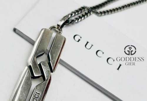 Серебряный кулон Gucci премиум качество