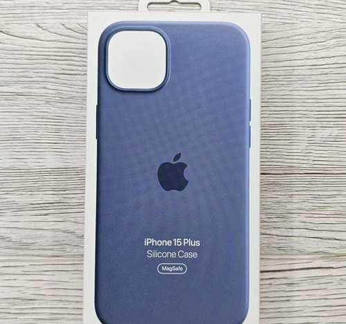 Чехол Apple Silicone Case iPhone 15 Plus голубой