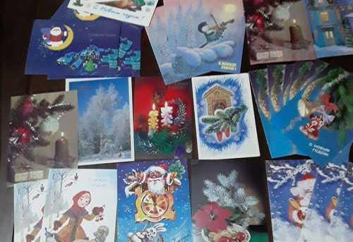 Чистые новогодние открытки СССР