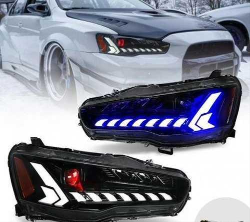Mitsubishi lancer X LED Тюнинг Оптика Фары Z1EB4