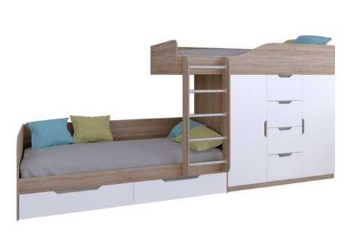 Кровать двухъярусная шкаф комплект мебели новая