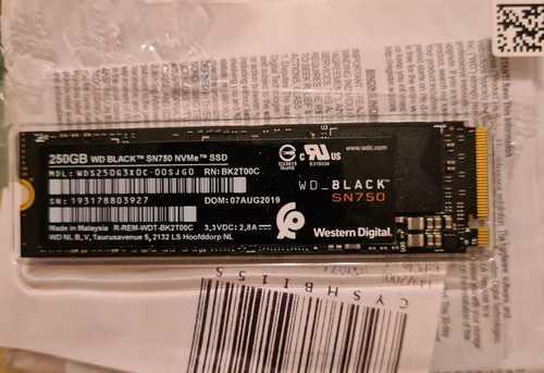 Ssd m2 wd black 750 250gb