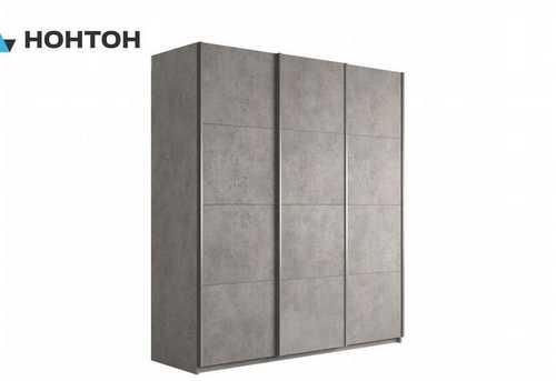 Шкаф-купе 3-х створчатый широкий Прайм бетон