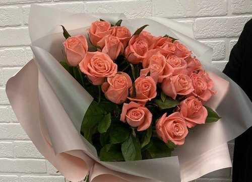 Букет роз 21шт красивые цветы с доставкой