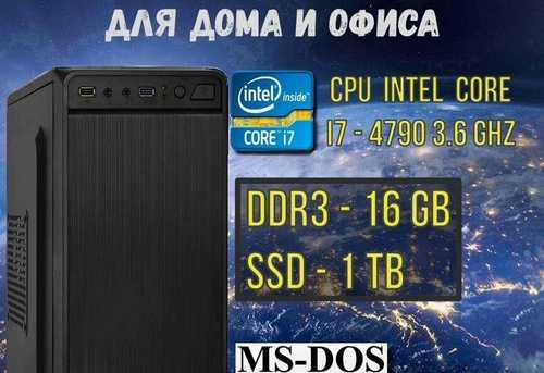 Пк Intel i7-3.6GHz,RAM-16,SSD-1Tb,HDvideo,DOS