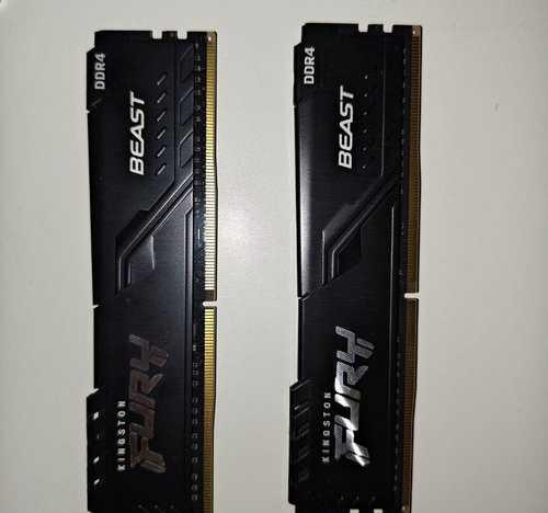 Оперативка kingston fury beast 32gb ddr4 3200mhz