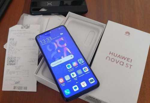Huawei Nova 5T 6/128, коробка, комплект + чехол