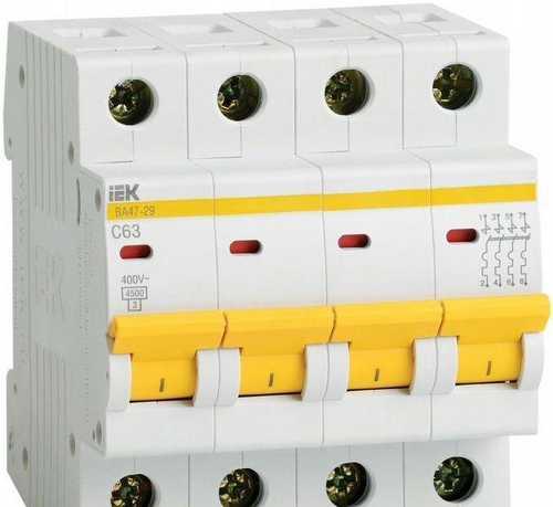 Автоматический выключатель четырёхполюсный IEK ва4