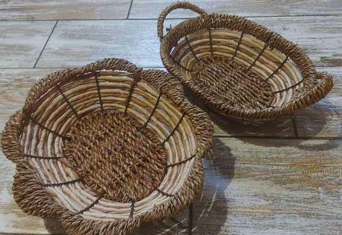 Тарелки плетеные из бамбука