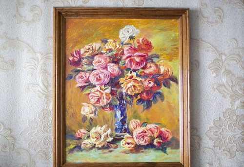 Картина маслом Букет роз Ренуар