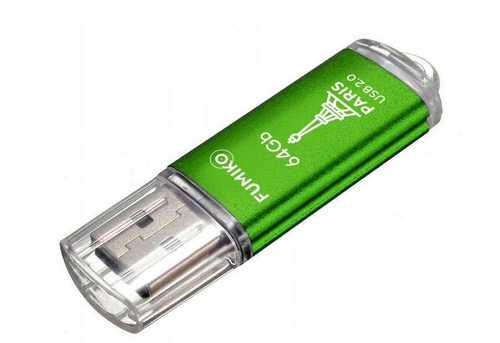 Флешка Париж 64GB зеленая USB 2.0